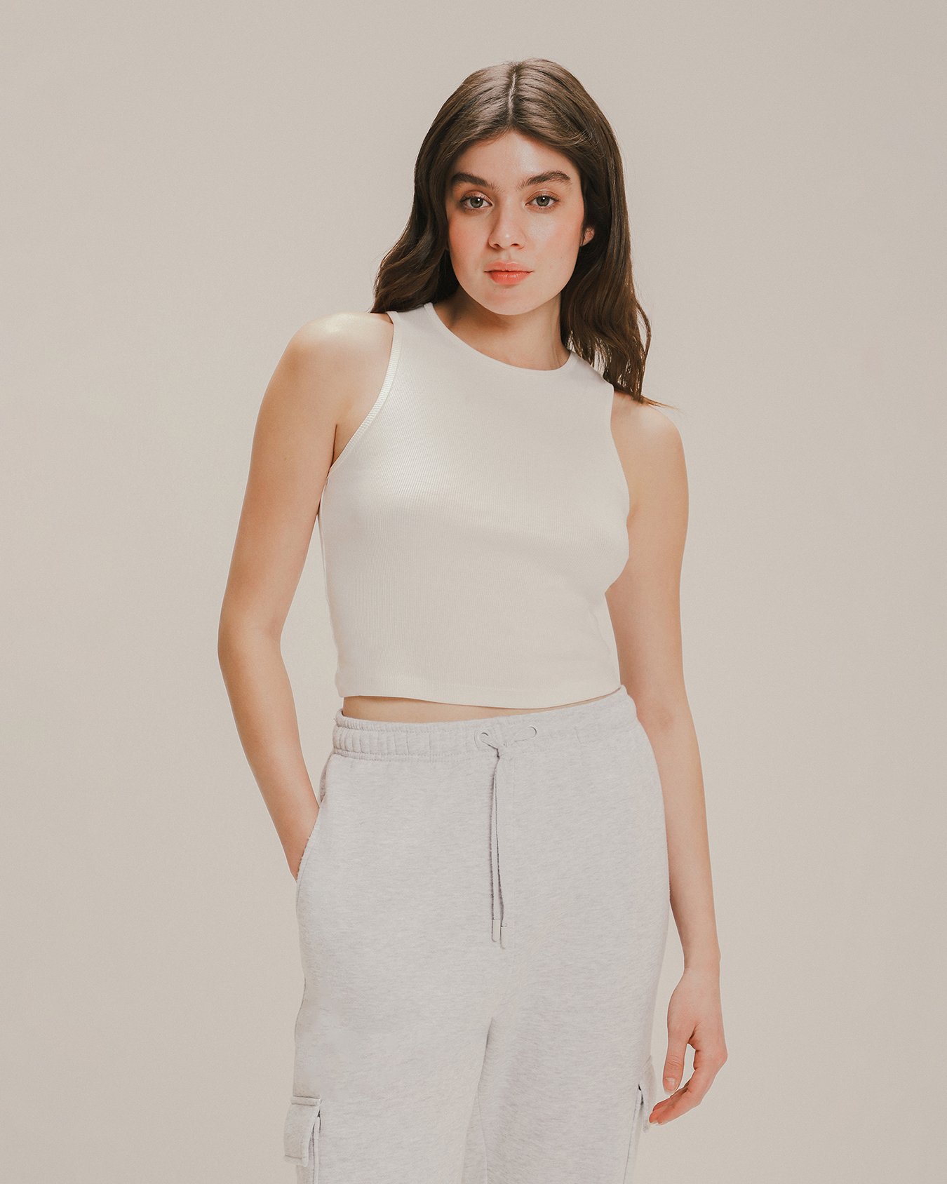 Tank Top Blanco De Rib Para Mujer - C&A México